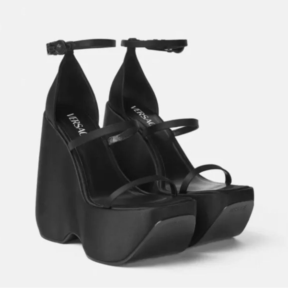 New Versace Triplatform Triple Strap Platform Wedge H… - Gem